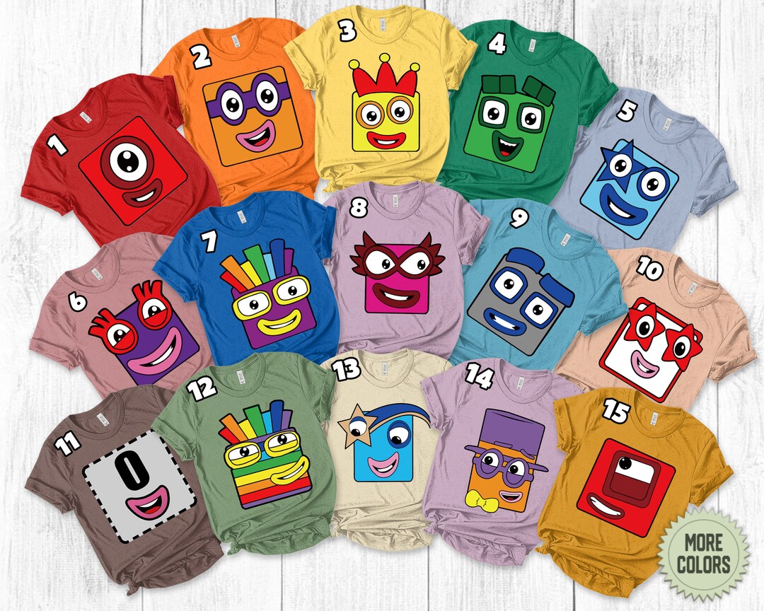 Numberblocks Group Halloween Shirt Number Blocks Characters - Etsy