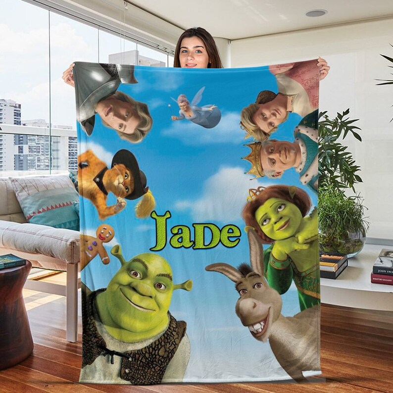 Personalized Shrek Characters Quilt Blanket Gift for Shrek - Etsy