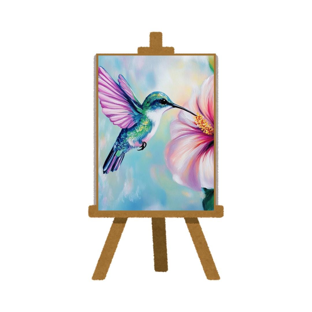 DIY Paint Kit Hummingbird, 8x8 Canvas Set, Bird Art Kit, Beginner ...