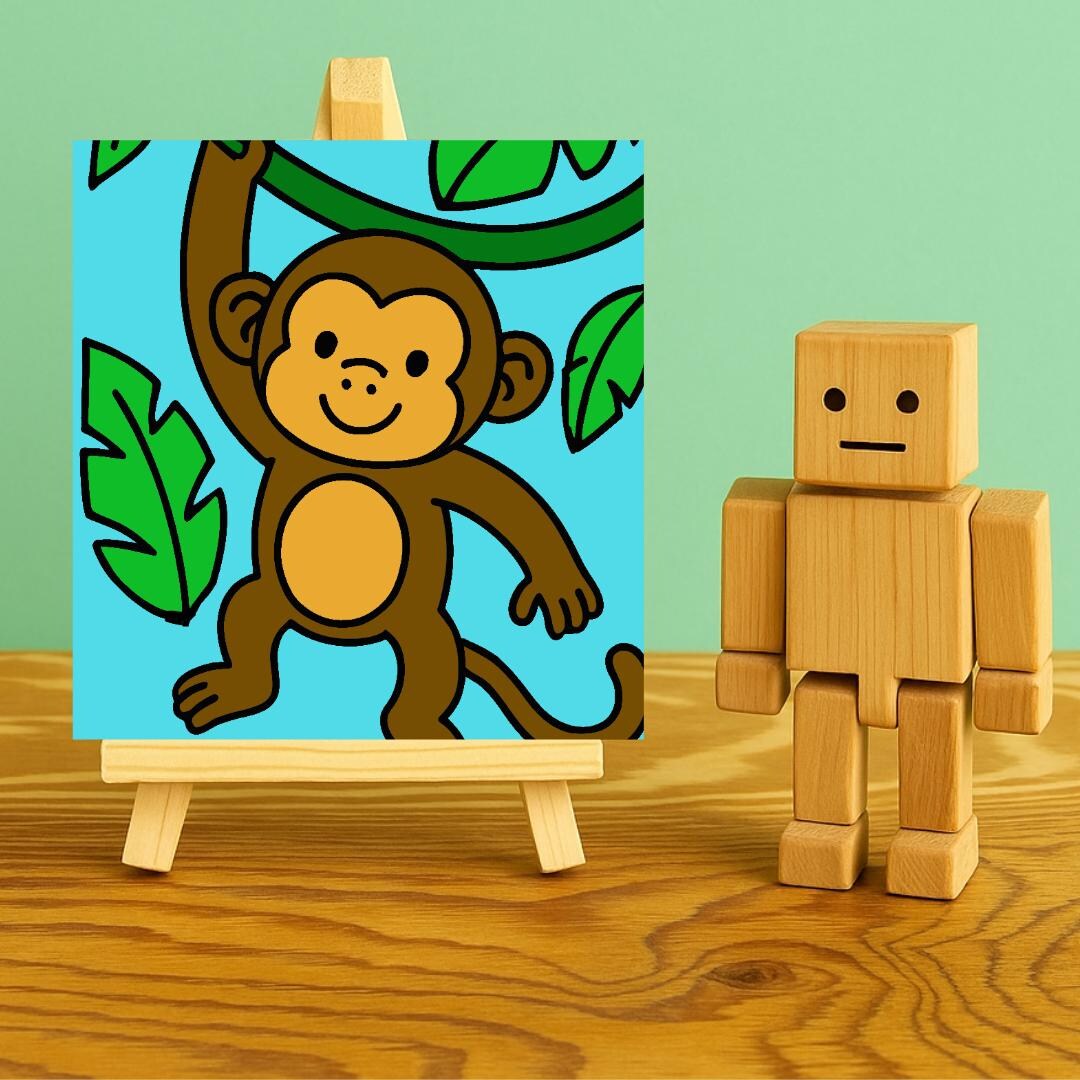 DIY Paint Kit Monkey 8x8 Canvas Set, Adult Art Kit, Beginner Friendly ...