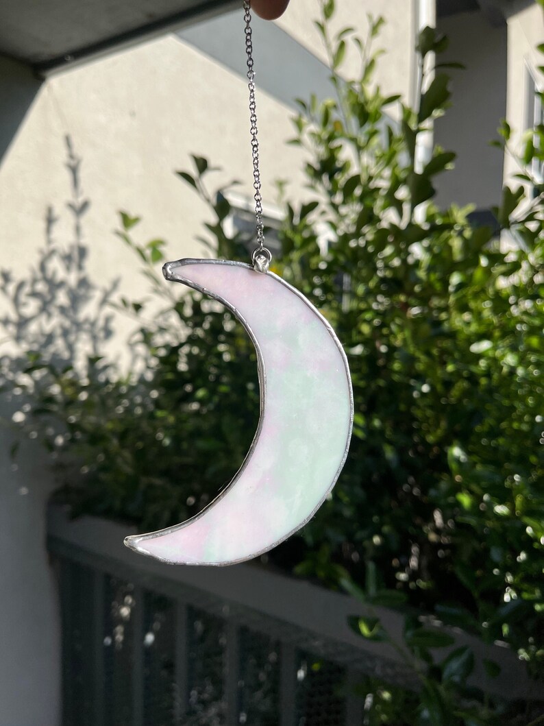 Crescent Moon Stained Glass Suncatcher - Etsy