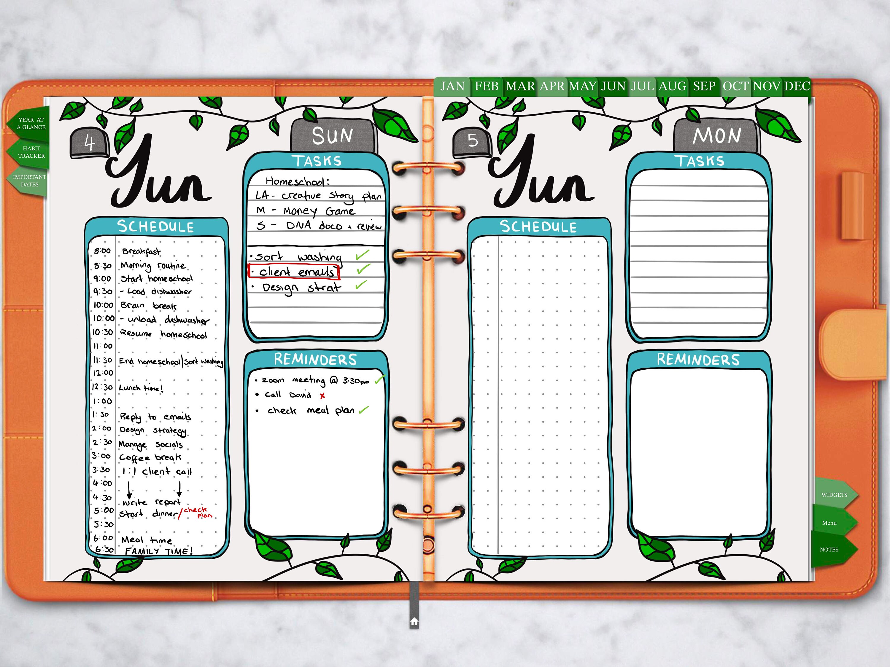 Undated Yearly Planner Habit Tracker Plant Theme Interactive Planner ...
