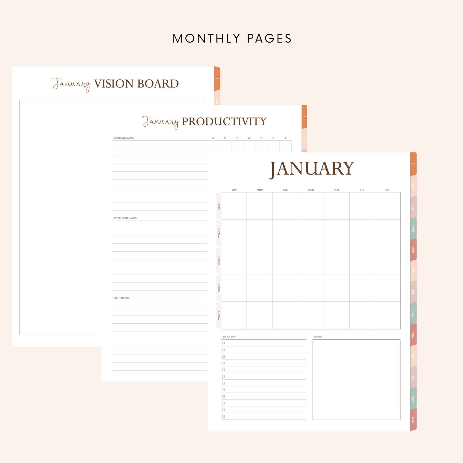 Digital Self Care Planner Undated Yearly Monthly Daily Planner iPad ...