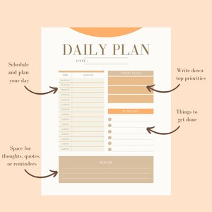 Daily Printable Planner| PDF Instant Download | US Letter 8.5 X 11in ...