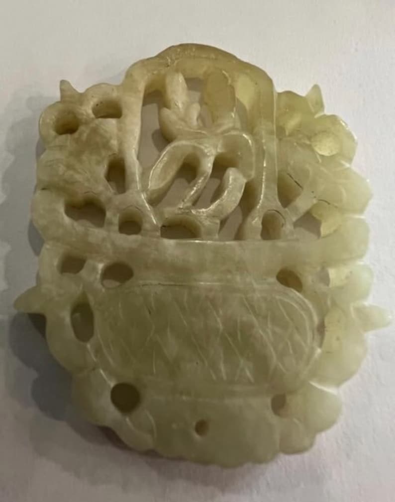 Appraised Jade Basket With Flowers 19th Century Daoist Lan Caihe - Etsy