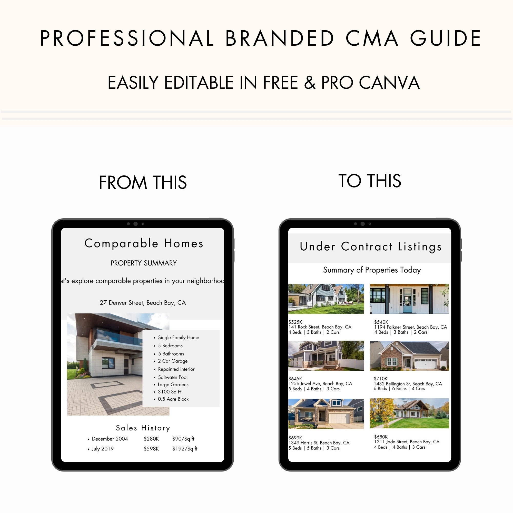 Modern CMA Packet | Comparative Market Analysis Real Estate Template ...
