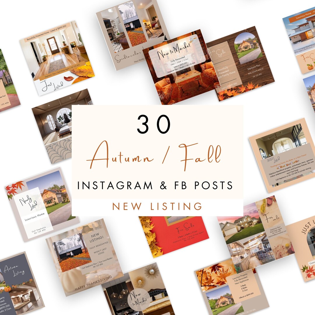 30 Autumn/fall Real Estate Instagram Posts. "new Listings". Facebook ...