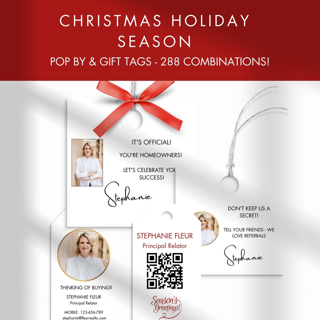 Real Estate Pop by Christmas. Gift Tags. QR Code. Printable Marketing ...