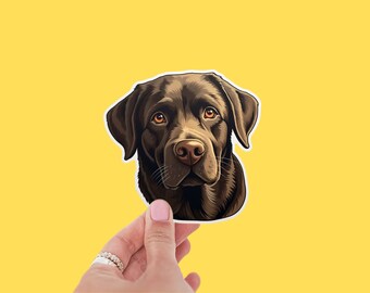 Chocolate Lab Vinyl Sticker, Laptop Decal, Water Bottle Sticker ...