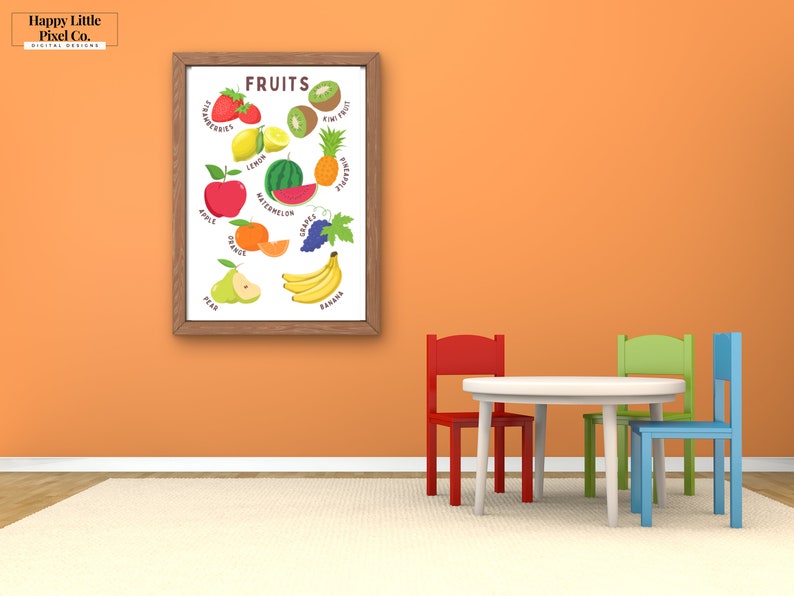 Fruit Educational Poster Home School Resources Montessori - Etsy