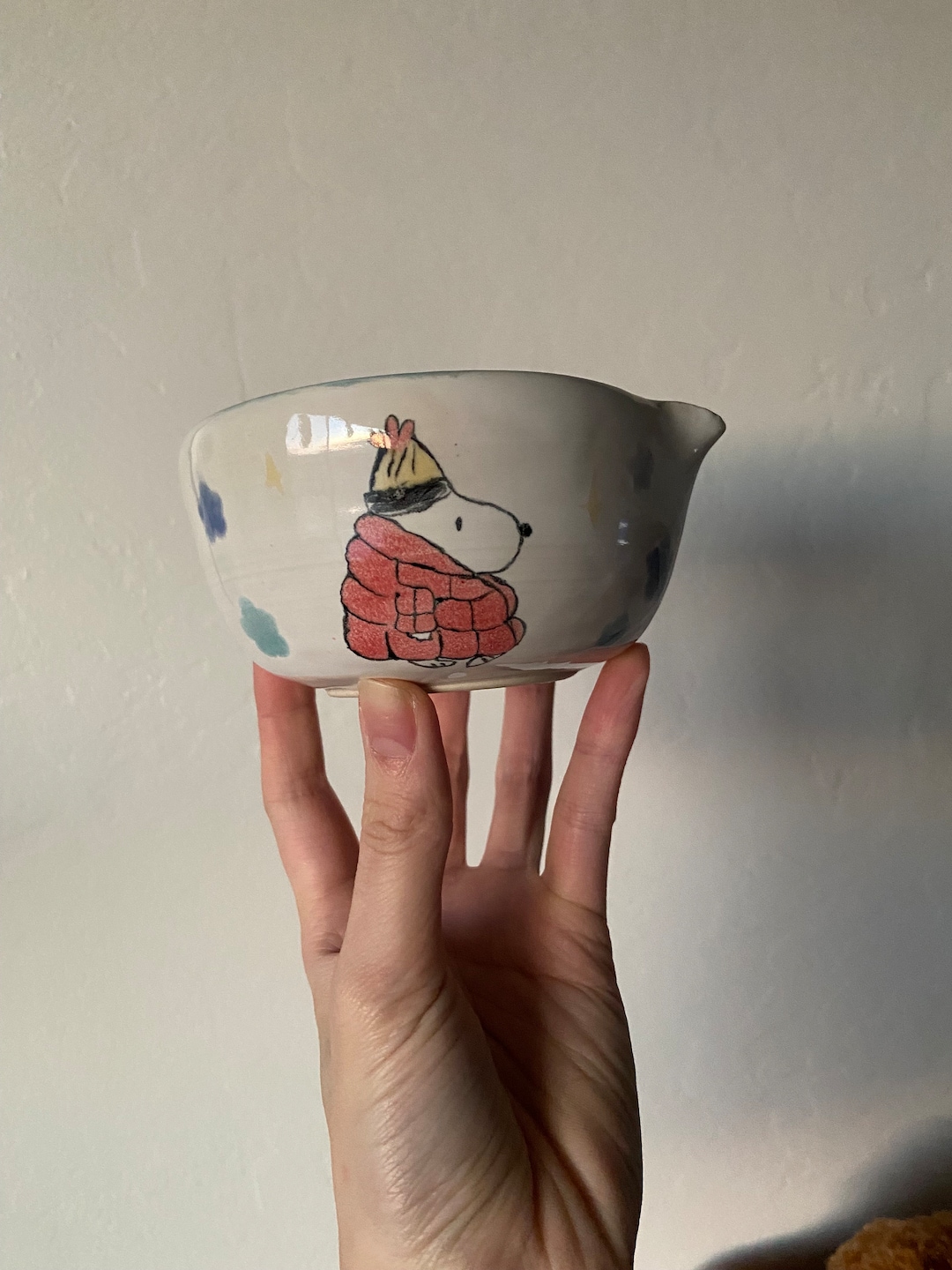 Snoopy Puffer Handmade Ceramic Matcha Bowl With Spout - Etsy
