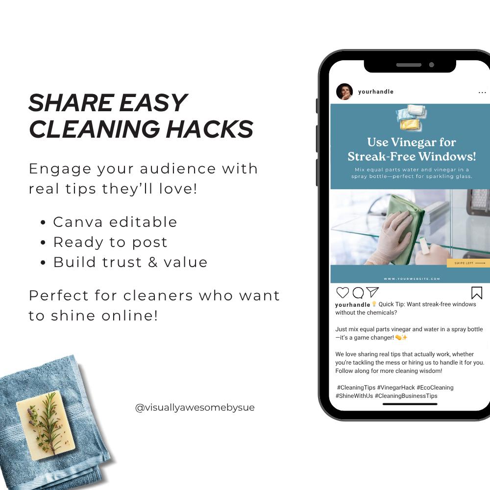 Cleaning Business Carousel Template Bundle INSTANT Digital Download ...
