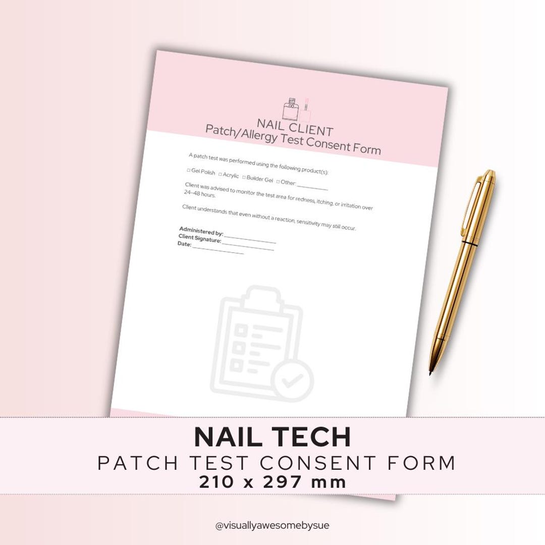 Nail Patch Test Consent Form Template, INSTANT Digital Download ...
