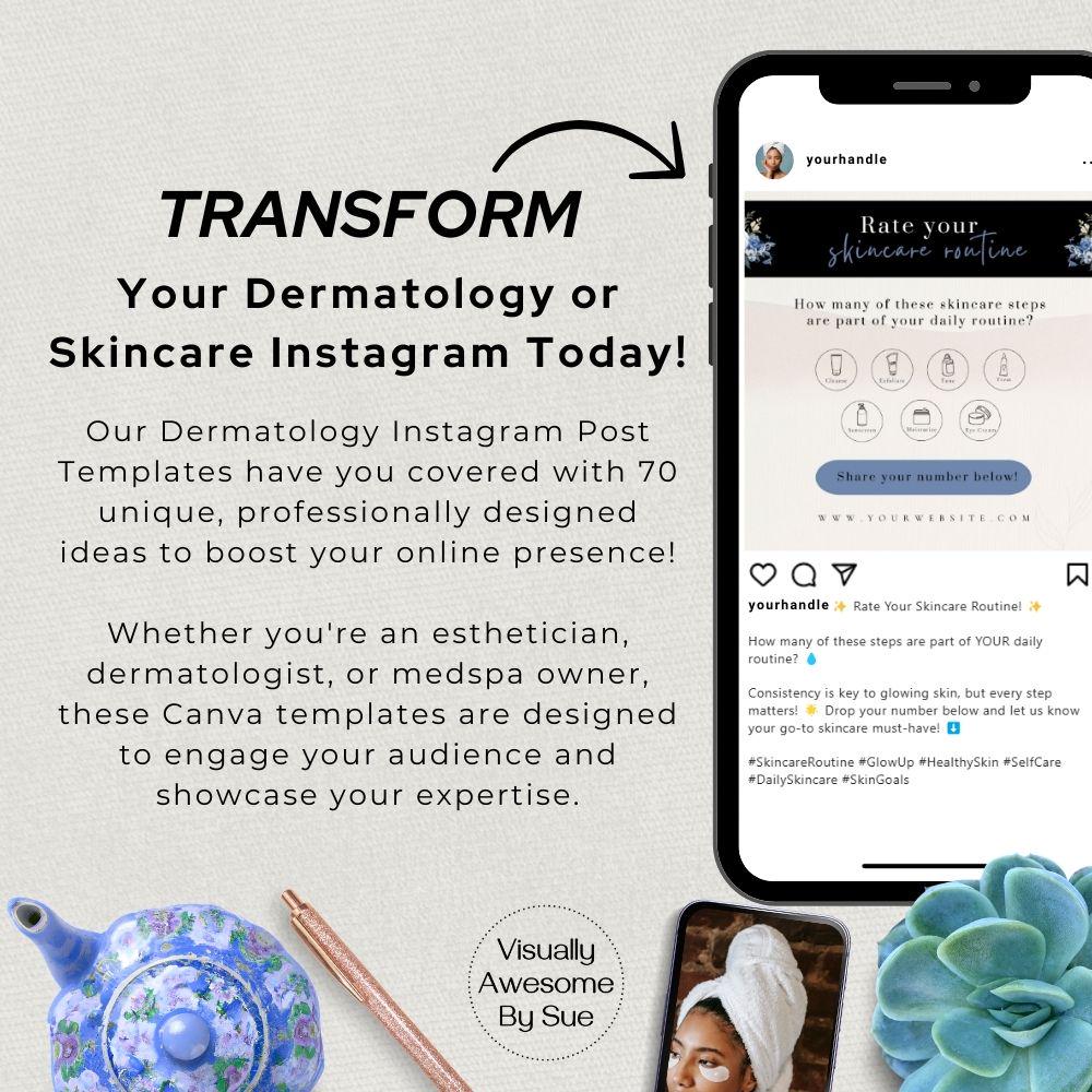 Dermatology Social Media Templates: Skincare Instagram Posts (canva ...