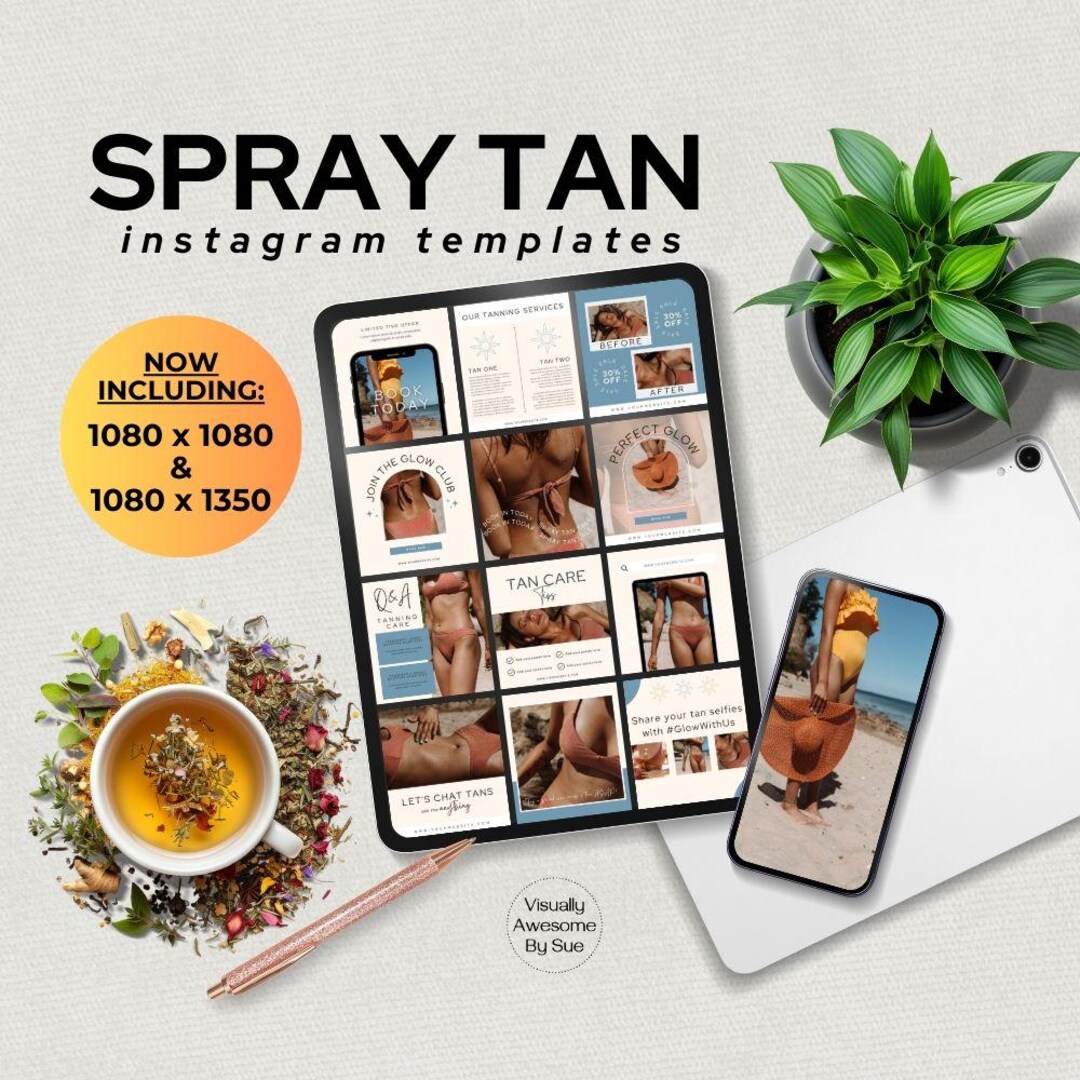 Spray Tan Instagram Templates INSTANT DOWNLOAD Social Media Posts for ...
