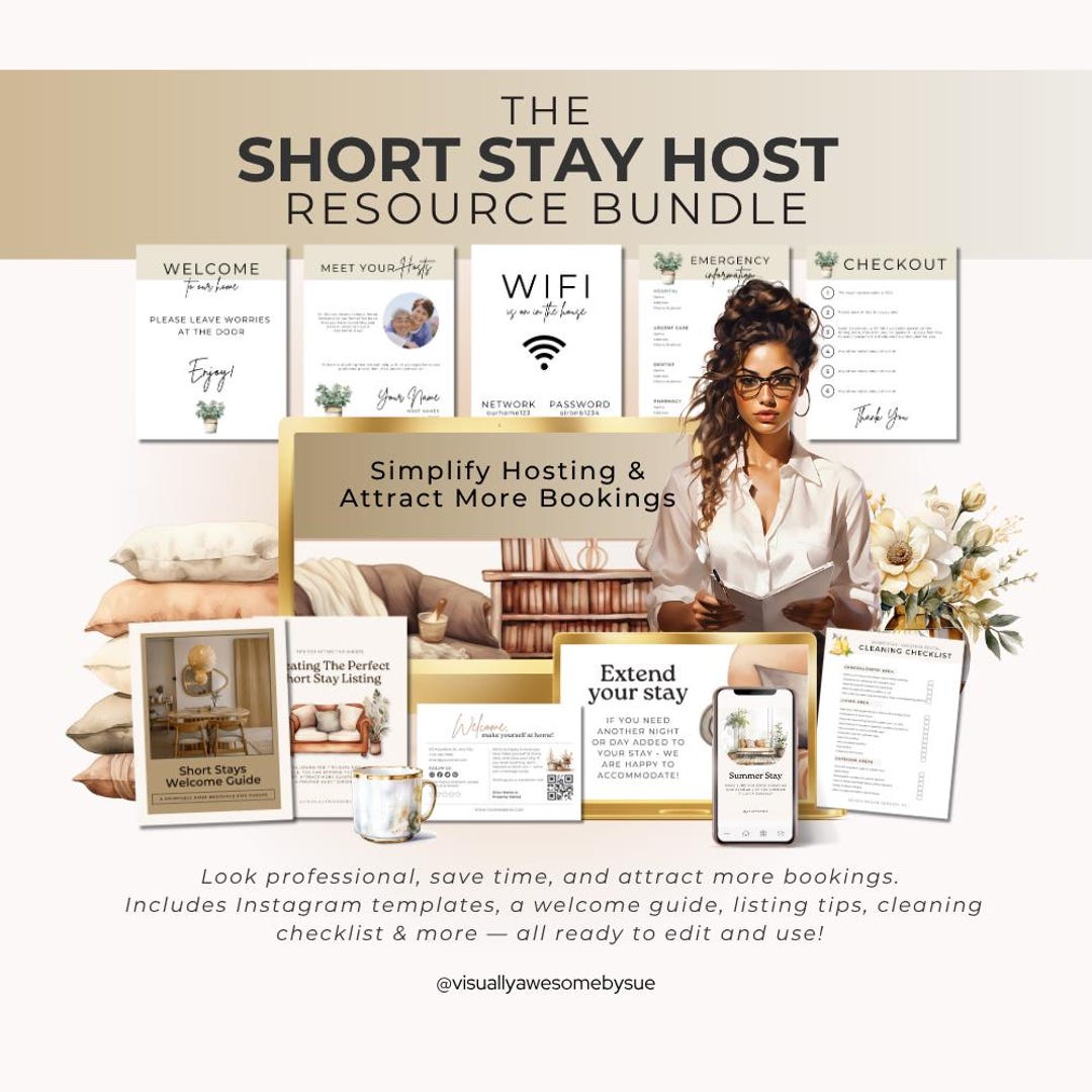 Short Stay Host Resource Bundle: Instagram Templates, Welcome Guide ...