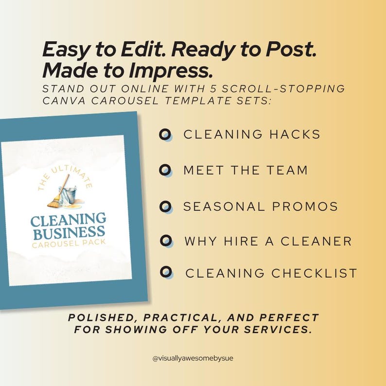 Cleaning Business Carousel Template Bundle INSTANT Digital Download ...