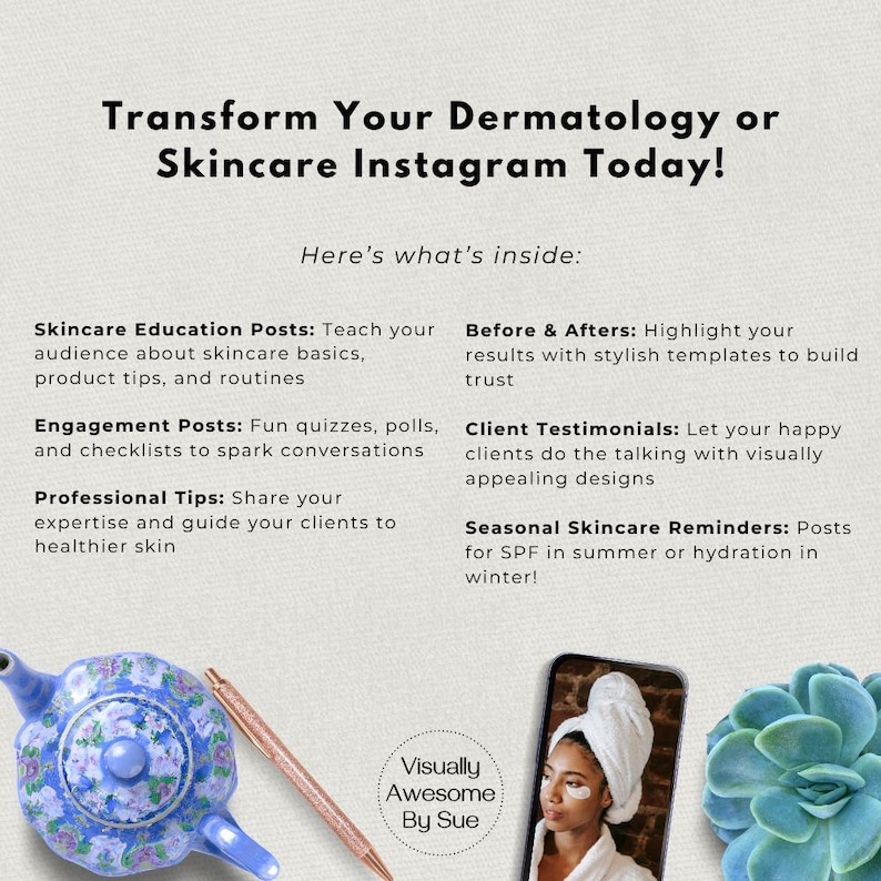 Dermatology Social Media Templates: Skincare Instagram Posts (canva ...