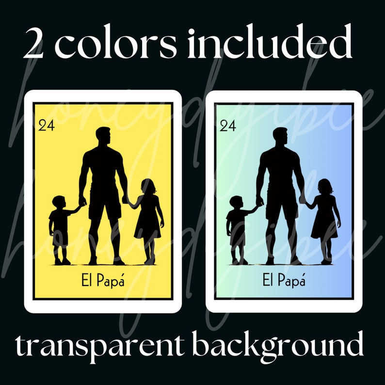 Fathers Day , Dia Del Padre Loteria PNG, 2 Color Choices, Boy and Girl ...