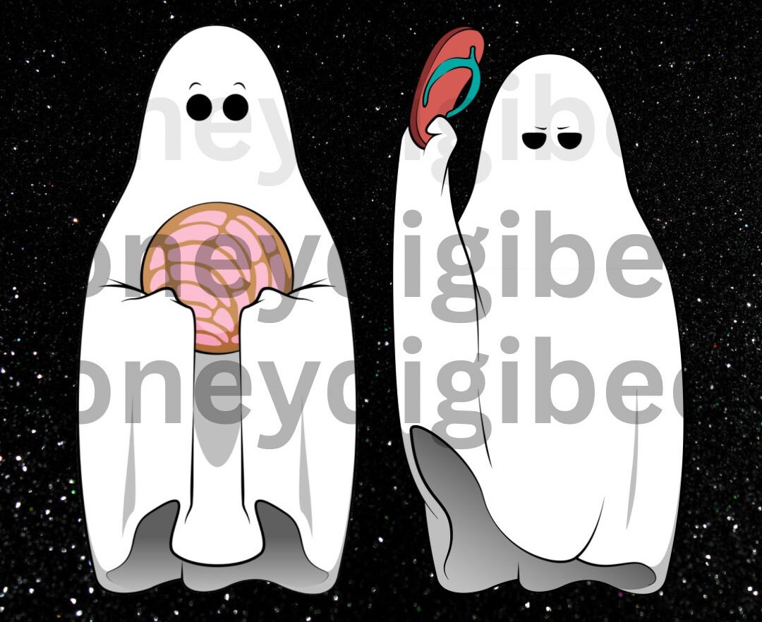 Chancla|concha|ghost With Chancla|ghost With Concha|png - Etsy