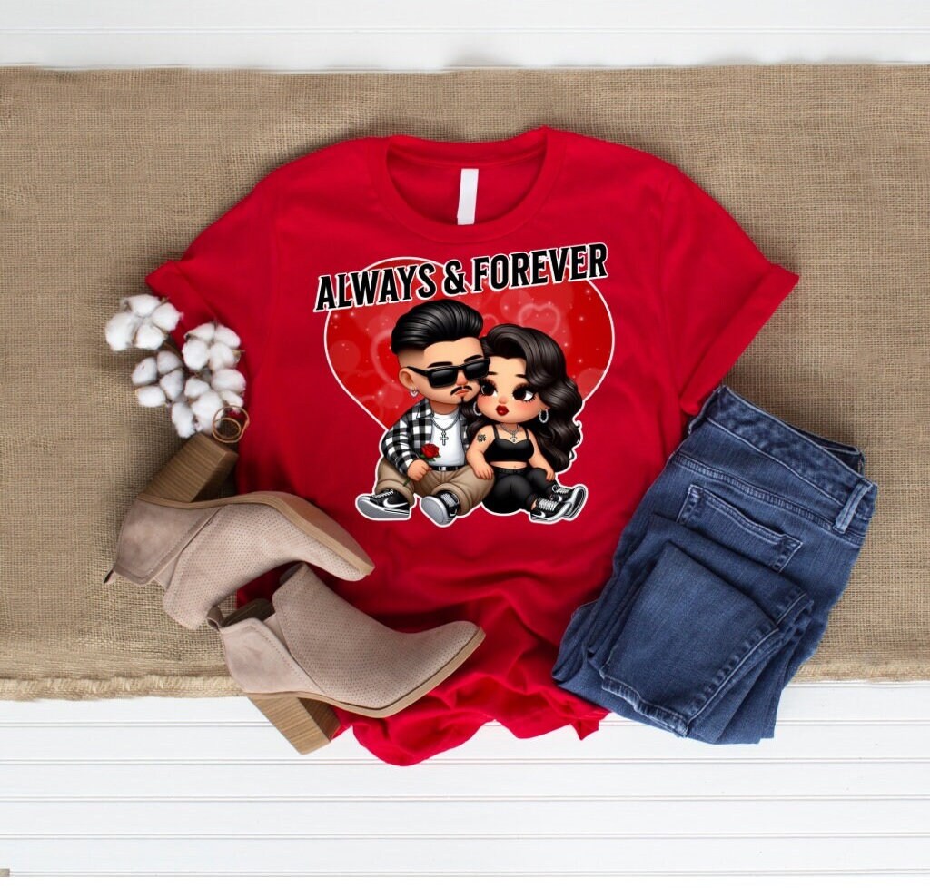 Chicano Couple Valentine, Always and Forever PNG, Cholo Couple - Etsy
