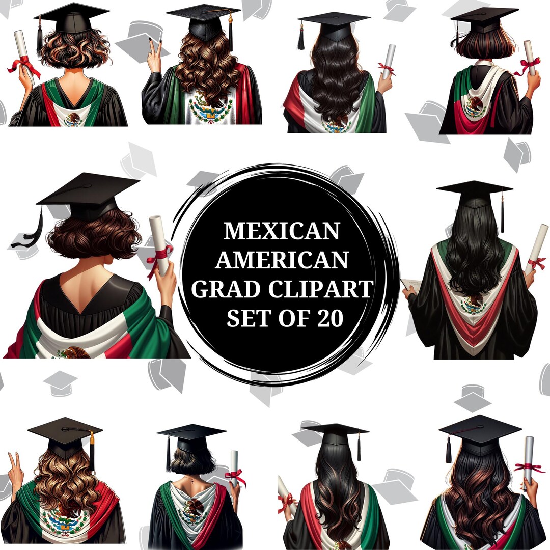 Mexican American Graduate Clipart: Graduation Cap Topper (PNG Images ...