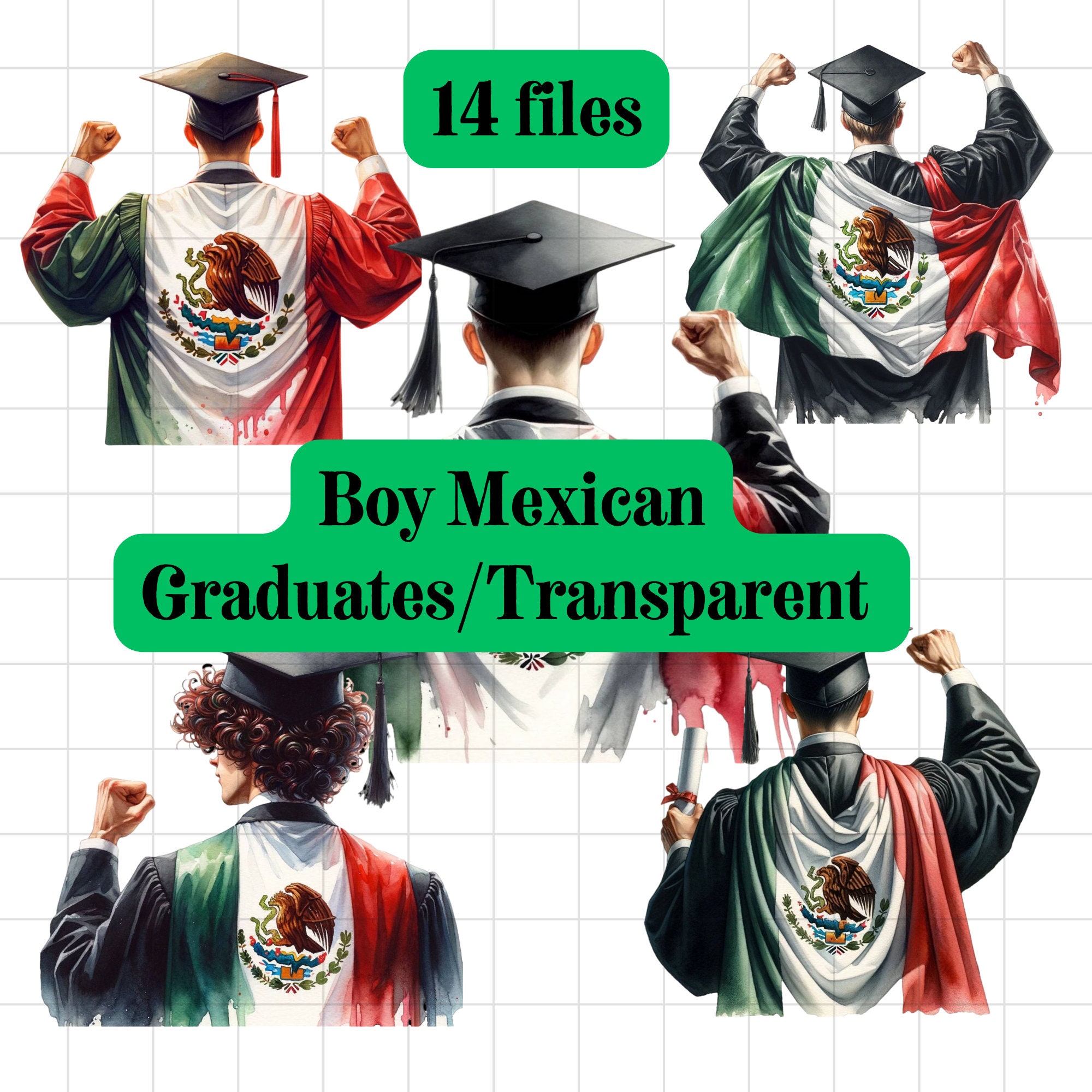 MEXICAN BOY GRADUATES Watercolor 14 Transparent 300 Dpi Png Images - Etsy