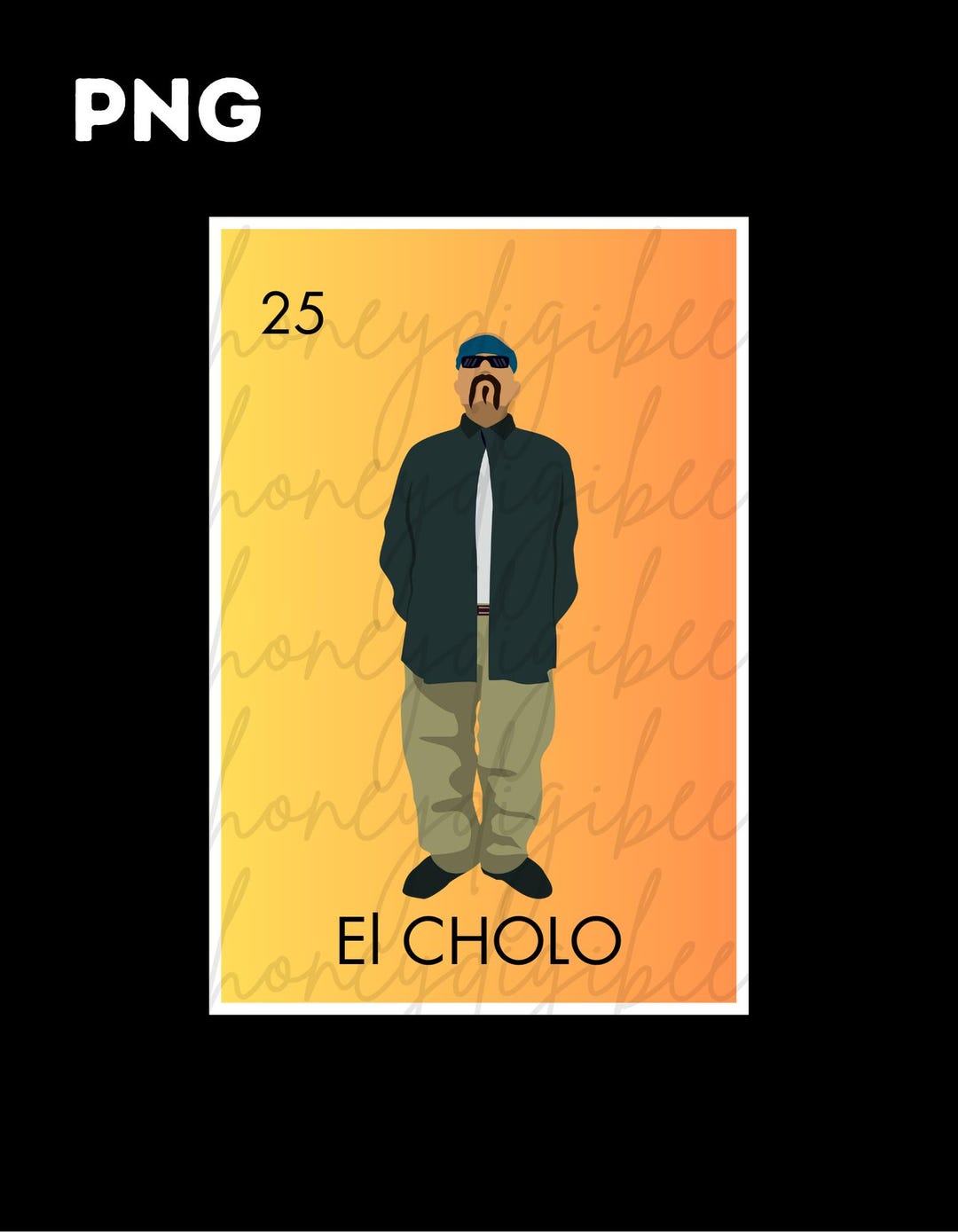 Cholo Loteria, El Cholo PNG - Etsy