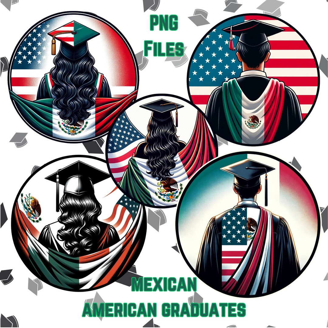 Mexican American Graduation Pngs, 300 DPI, 5 Images - Etsy