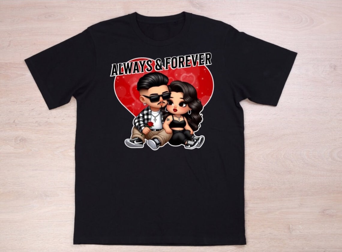 Chicano Couple Valentine, Always and Forever PNG, Cholo Couple - Etsy