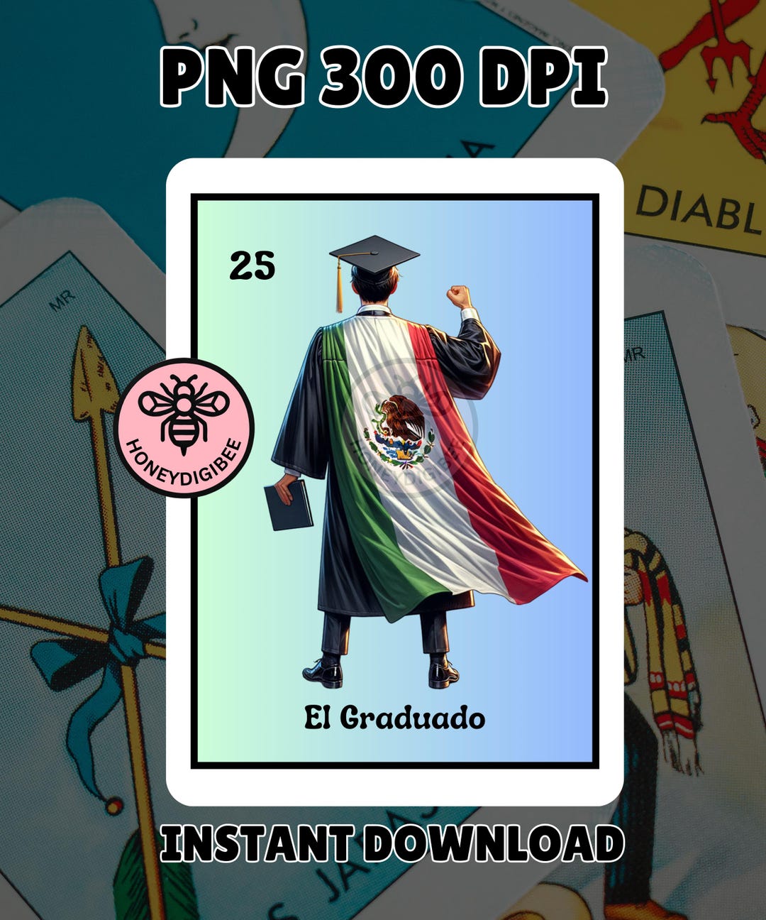 Loteria Graduation PNG, El Graduado Clipart, Digital Download, Class of ...