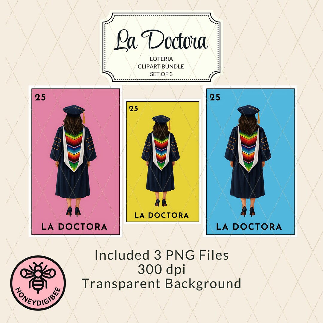La Doctora Loteria Sublimation PNG, Graduation Cap Toppers, Phd Edd ...