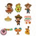 Fiesta Clipart Bundle | Chibi Family, Mexican Food, Candy, Cinco De ...