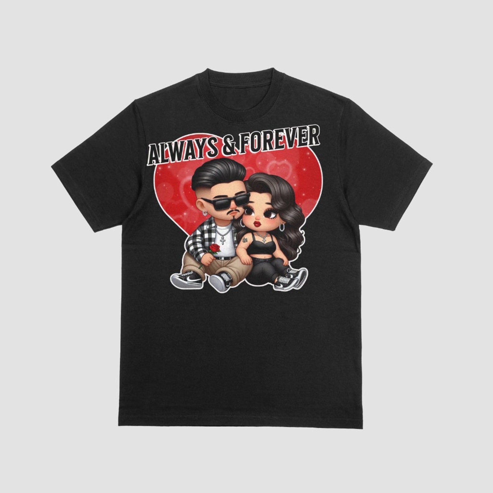 Chicano Couple Valentine, Always and Forever PNG, Cholo Couple - Etsy