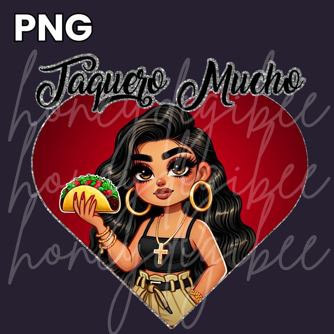 Taquero Mucho Chicana Valentine's Day, Chibi PNG - Etsy