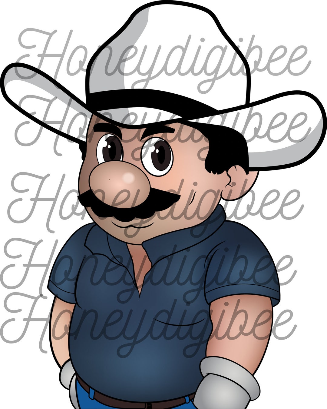 Compa Mario With Cowboy Hat Super Mayo Brothers Shirt PNG - Etsy