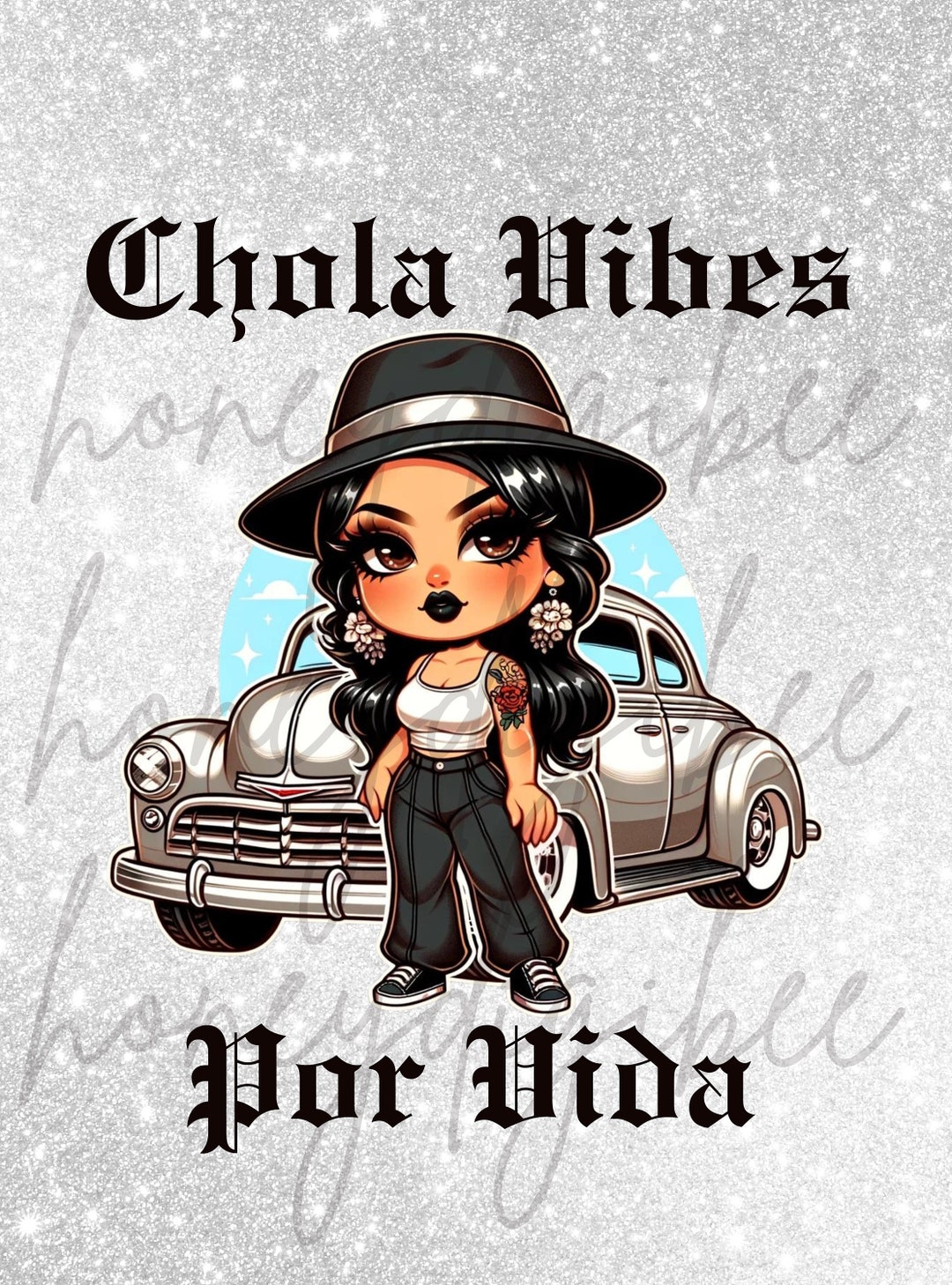 Chola Vibes Por Vida, Chicana Art PNG - Etsy