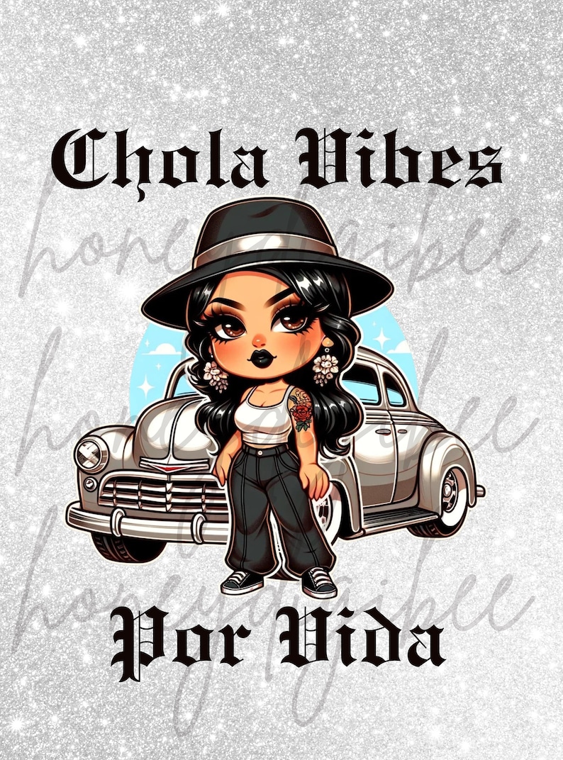 Chola Vibes Por Vida, Chicana Art PNG - Etsy
