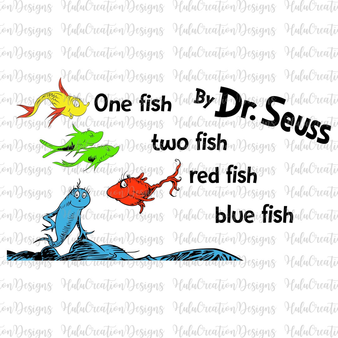 One Fish Two Fish Svg, Fishs Svg, Red Fish Blue Fish, Reading Squad Svg ...
