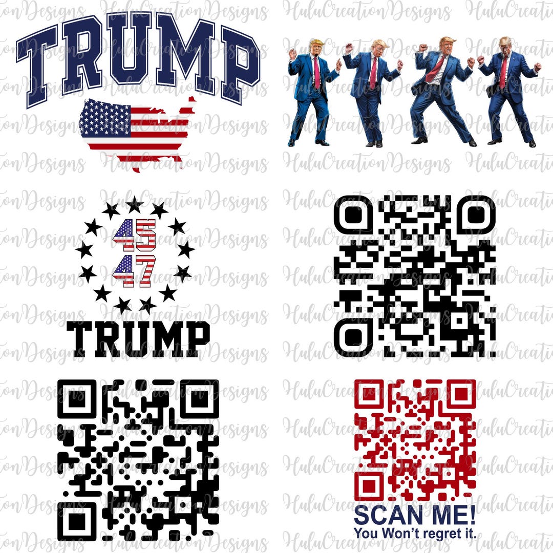 Bundle Trump YMCA QR Code Dance Png Svg, Funny President Trump Svg ...
