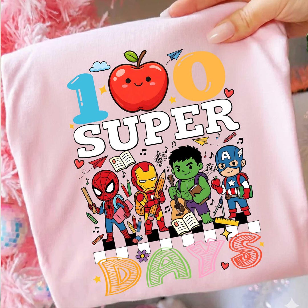 100 Super Days Png, Cartoon 100 Days Png, Kids School Movie, Superhero ...