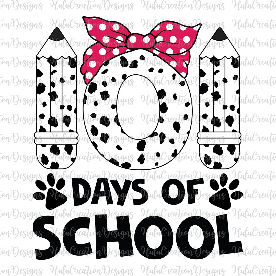 101 Days Smarter Dalmatian Dog Svg Png, 101 Days of School Smarter Svg ...