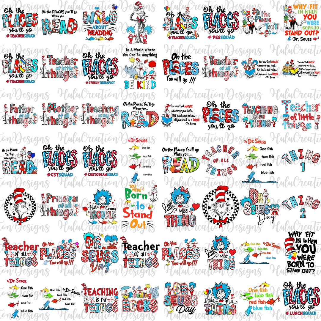 Bundle Cat in the Hat Png, Back to School Png, Catoon Character Png, Be ...