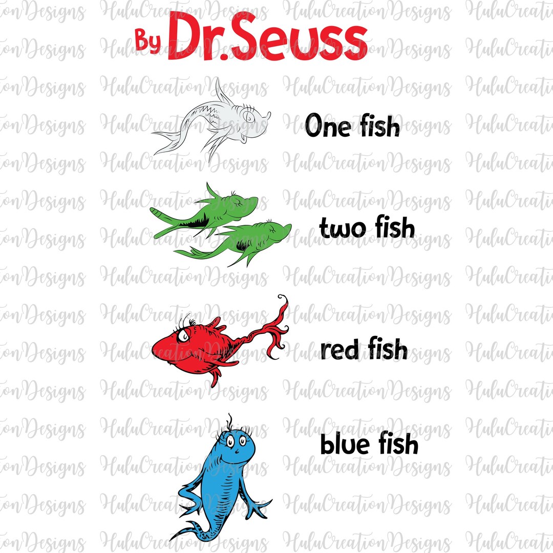 One Fish Two Fish Svg, Fishs Svg, Red Fish Blue Fish, Reading Squad Svg ...