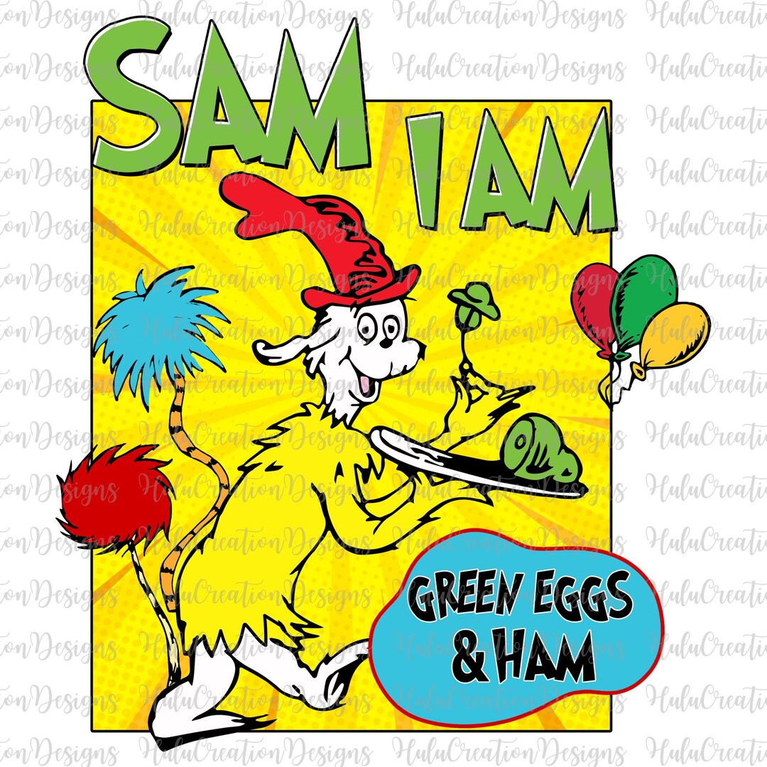 Sam I Am Png, Retro Dr.susess Day Png, Cartoon Sam I Am Png, Cat in the ...