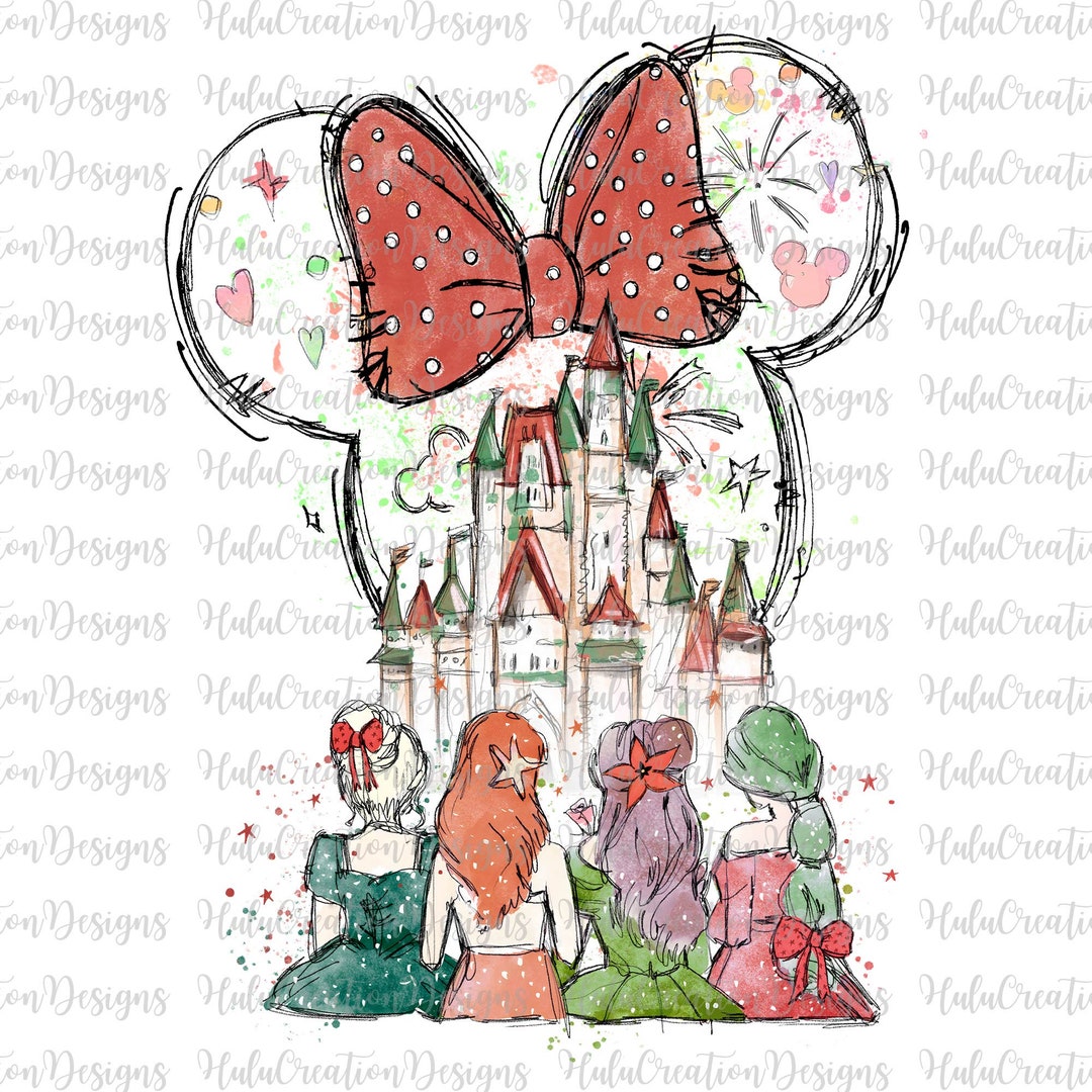 Retro Colorful Castle Png, Watercolor Princesses Png, Mouse Ear Castle ...