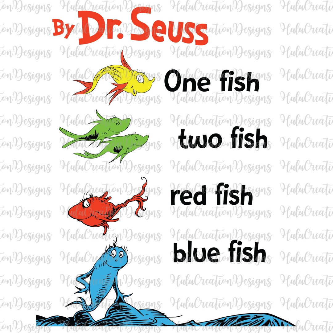 One Fish Two Fish Svg, Fishs Svg, Red Fish Blue Fish, Reading Squad Svg ...