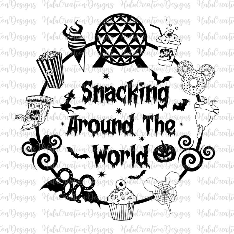 Epcot Halloween Comfort Colors Svg Snacking Around the World - Etsy