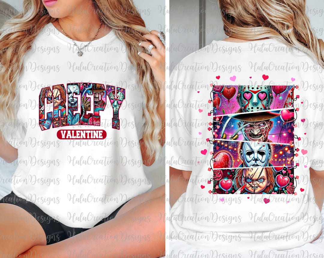 Two-sides Horror Characters Valentine Png Bundle Png, Scary Movie ...