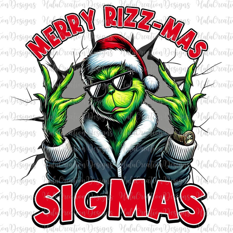 Merry Rizz Mas Sigmas Santa Png, Mean Guy Christmas Movies Png, Funny ...